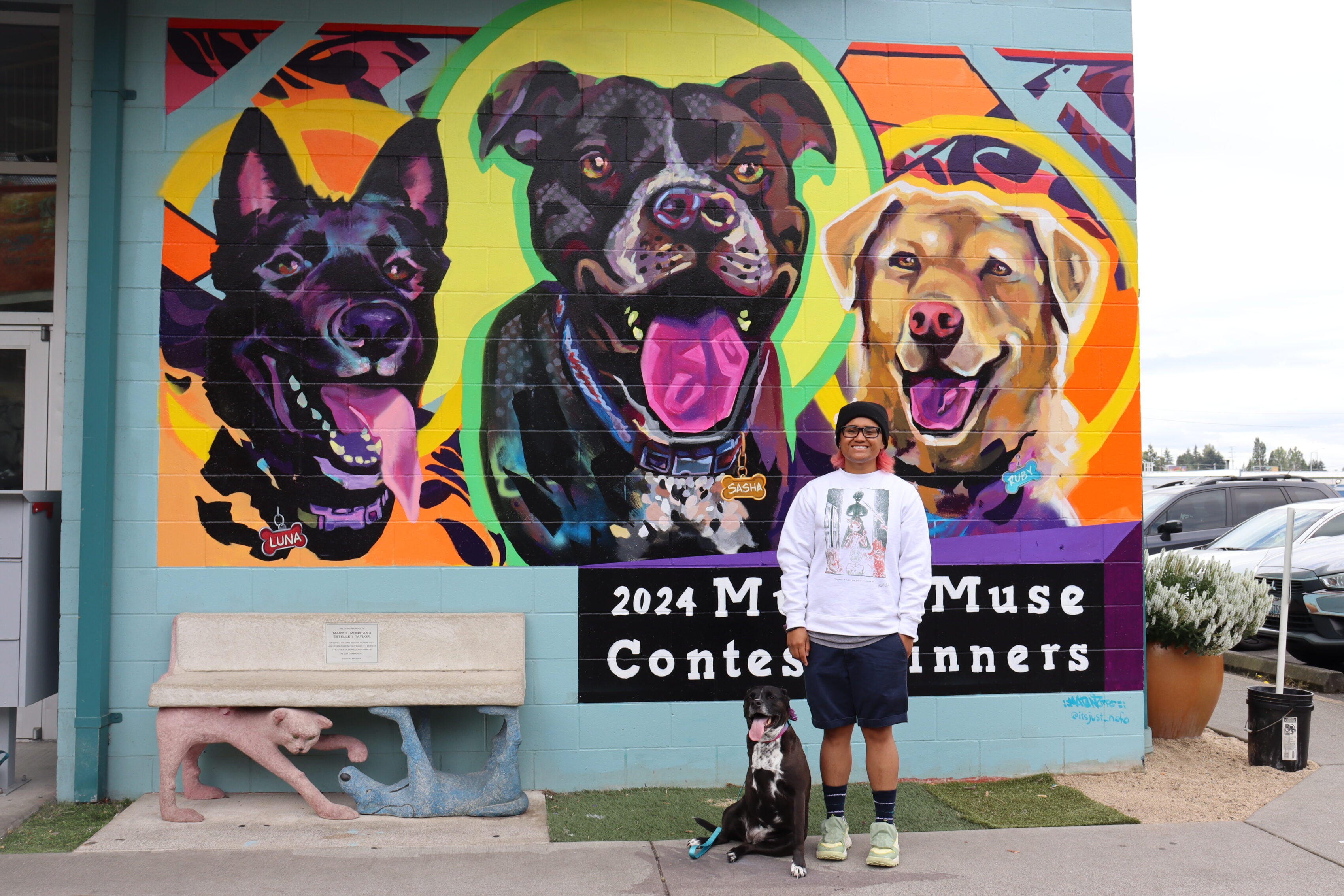 Three-Legged Dog Steals the Spotlight in Shelter's First Mural Contest ...